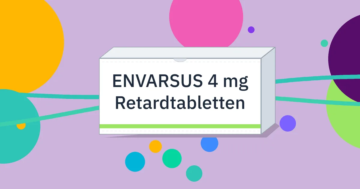 Symbolbild: Packung mit der Aufschrift ENVARSUS 4 mg Retardtabletten (PZN 13901242) – Verfügbarkeit und Bezug in Apotheken in Frankfurt am Main