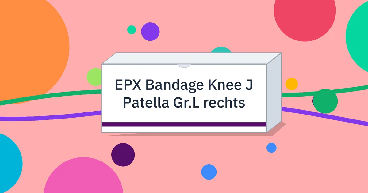 Symbolbild: Packung mit der Aufschrift EPX Bandage Knee J Patella Gr.L rechts (PZN 07640257) – Verfügbarkeit und Bezug in Apotheken in Frankfurt am Main