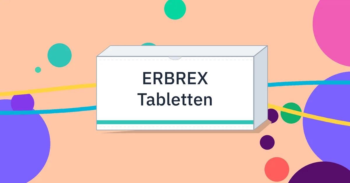 Symbolbild: Packung mit der Aufschrift ERBREX Tabletten (PZN 17528691) – Verfügbarkeit und Bezug in Apotheken in Frankfurt am Main