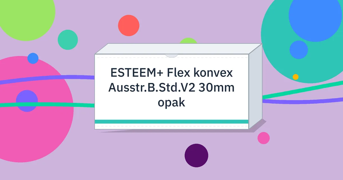 Symbolbild: Packung mit der Aufschrift ESTEEM+ Flex konvex Ausstr.B.Std.V2 30mm opak (PZN 11854426) – Verfügbarkeit und Bezug in Apotheken in Frankfurt am Main