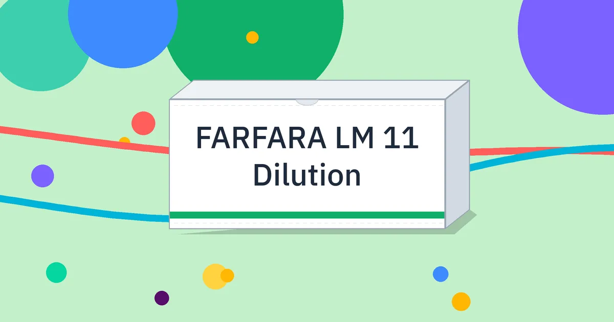 Symbolbild: Packung mit der Aufschrift FARFARA LM 11 Dilution (PZN 13487400) – Verfügbarkeit und Bezug in Apotheken in Frankfurt am Main