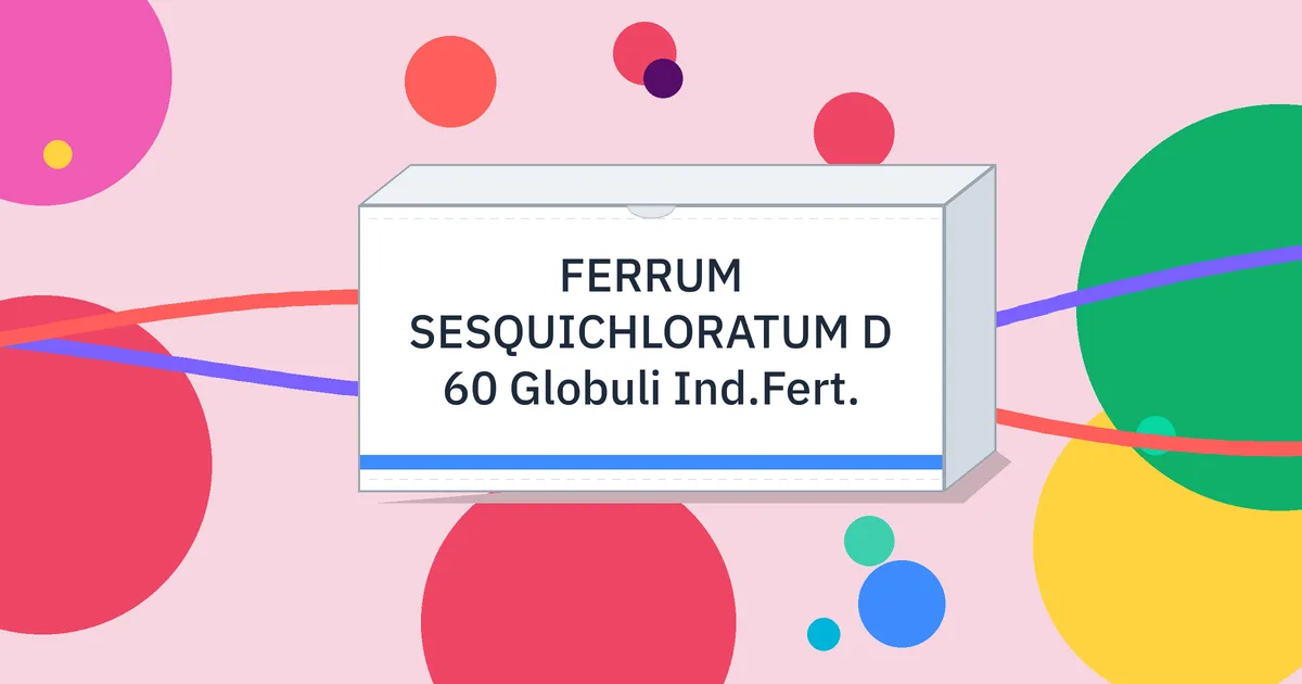 Symbolbild: Packung mit der Aufschrift FERRUM SESQUICHLORATUM D 60 Globuli Ind.Fert. (PZN 17732902) – Verfügbarkeit und Bezug in Apotheken in Frankfurt am Main