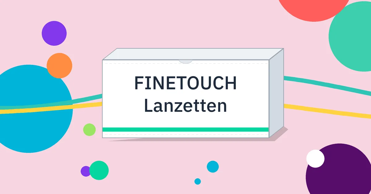 Symbolbild: Packung mit der Aufschrift FINETOUCH Lanzetten (PZN 16916422) – Verfügbarkeit und Bezug in Apotheken in Frankfurt am Main