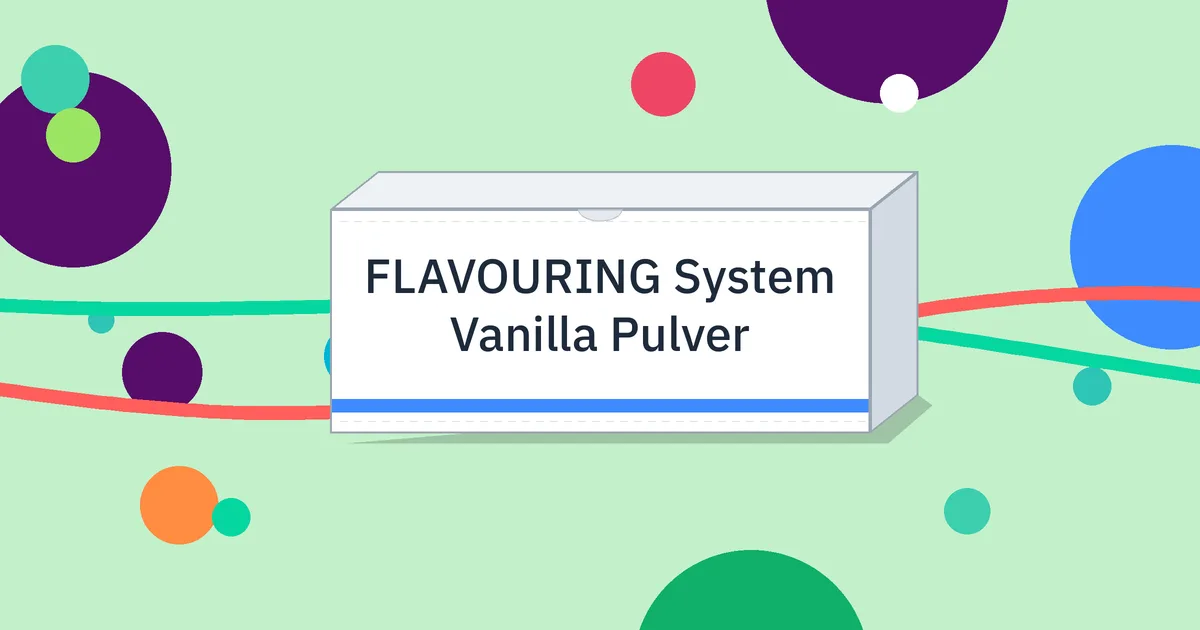 Symbolbild: Packung mit der Aufschrift FLAVOURING System Vanilla Pulver (PZN 13235118) – Verfügbarkeit und Bezug in Apotheken in Frankfurt am Main