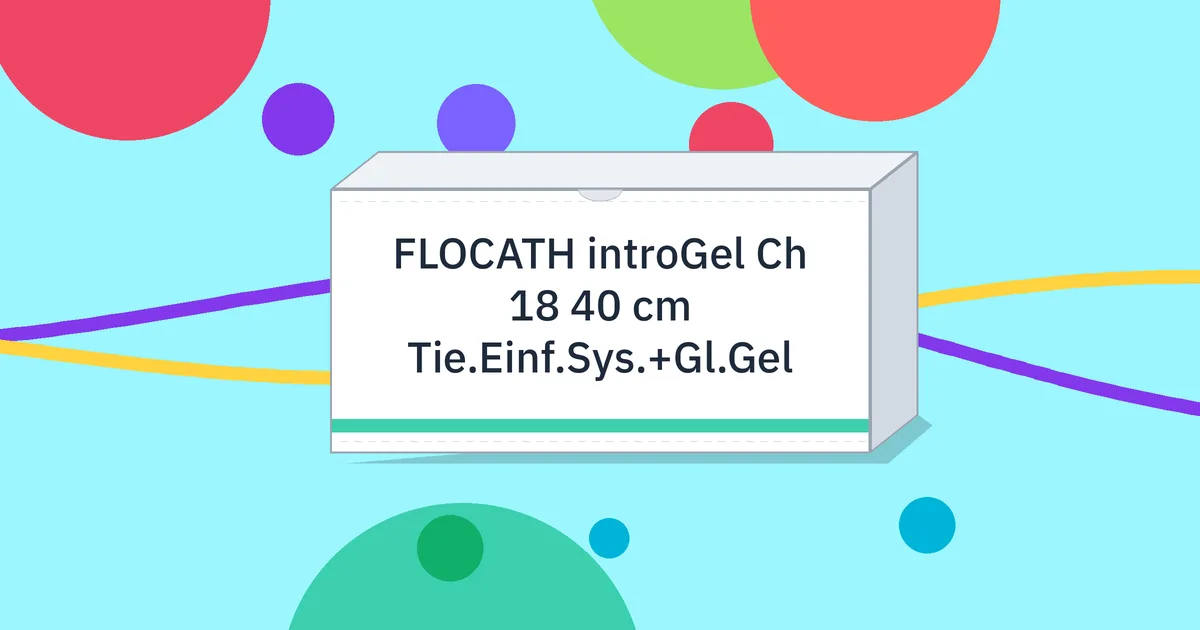 Symbolbild: Packung mit der Aufschrift FLOCATH introGel Ch 18 40 cm Tie.Einf.Sys.+Gl.Gel (PZN 05019085) – Verfügbarkeit und Bezug in Apotheken in Frankfurt am Main