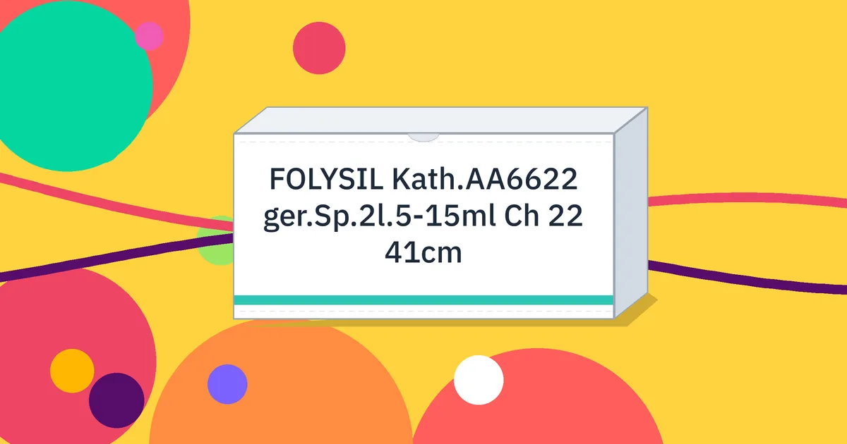 Symbolbild: Packung mit der Aufschrift FOLYSIL Kath.AA6622 ger.Sp.2l.5-15ml Ch 22 41cm (PZN 00151905) – Verfügbarkeit und Bezug in Apotheken in Frankfurt am Main