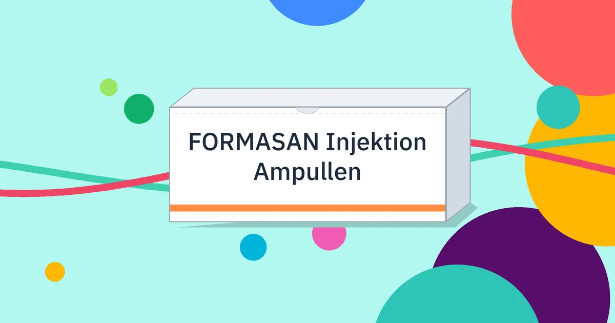 Symbolbild: Packung mit der Aufschrift FORMASAN Injektion Ampullen (PZN 07284874) – Verfügbarkeit und Bezug in Apotheken in Frankfurt am Main