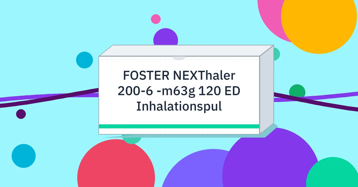 Symbolbild: Packung mit der Aufschrift FOSTER NEXThaler 200-6 -m63g 120 ED Inhalationspul (PZN 17194221) – Verfügbarkeit und Bezug in Apotheken in Frankfurt am Main