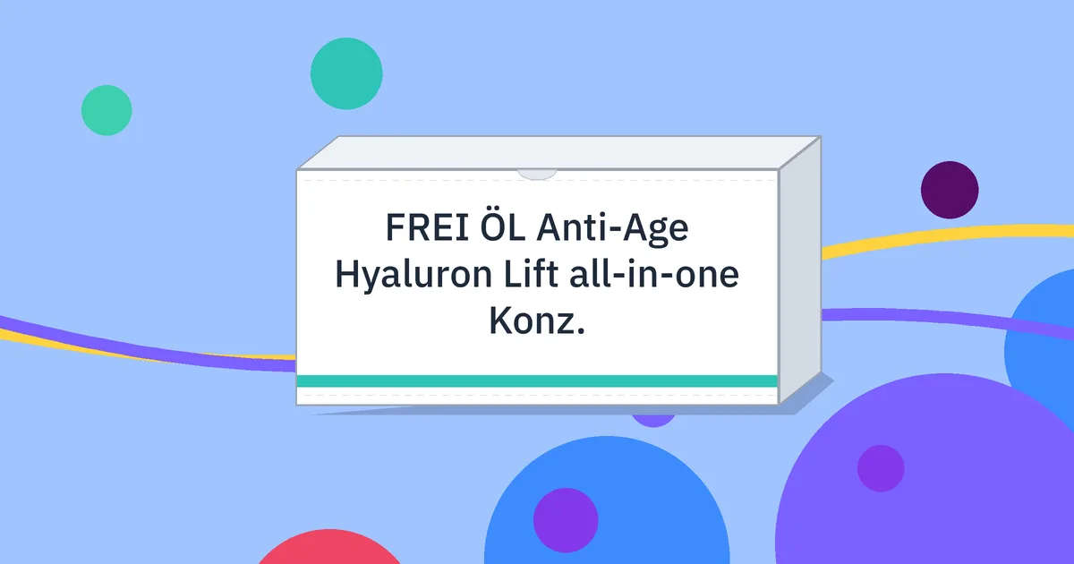 Symbolbild: Packung mit der Aufschrift FREI ÖL Anti-Age Hyaluron Lift all-in-one Konz. (PZN 11359230) – Verfügbarkeit und Bezug in Apotheken in Frankfurt am Main