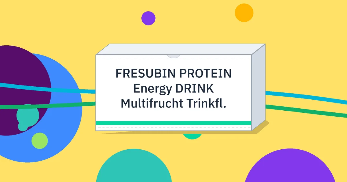 Symbolbild: Packung mit der Aufschrift FRESUBIN PROTEIN Energy DRINK Multifrucht Trinkfl. (PZN 20191456) – Verfügbarkeit und Bezug in Apotheken in Frankfurt am Main