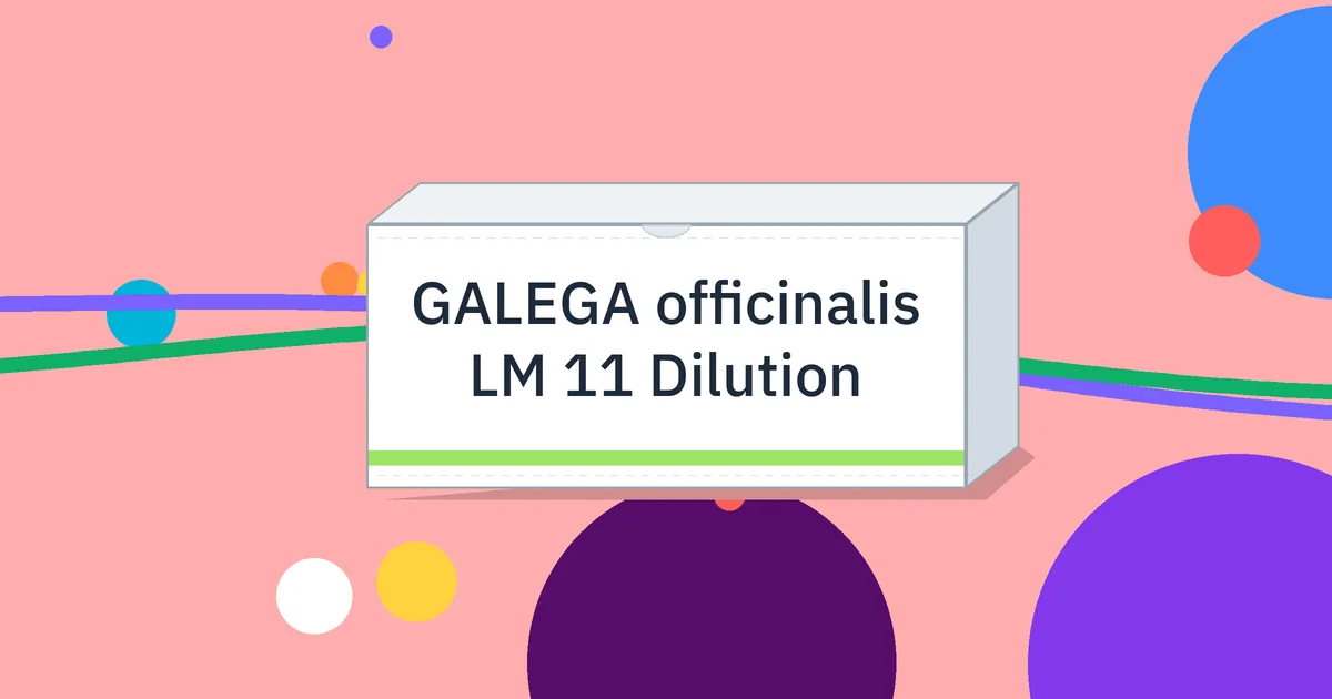 Symbolbild: Packung mit der Aufschrift GALEGA officinalis LM 11 Dilution (PZN 13495747) – Verfügbarkeit und Bezug in Apotheken in Frankfurt am Main