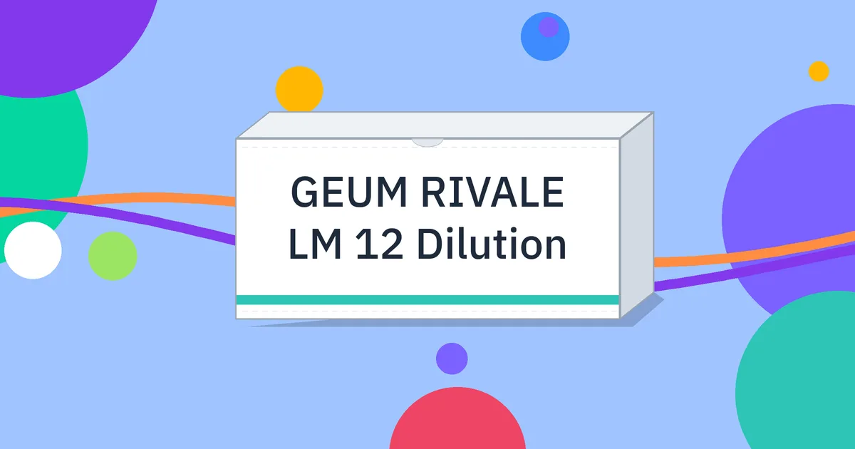 Symbolbild: Packung mit der Aufschrift GEUM RIVALE LM 12 Dilution (PZN 13542814) – Verfügbarkeit und Bezug in Apotheken in Frankfurt am Main