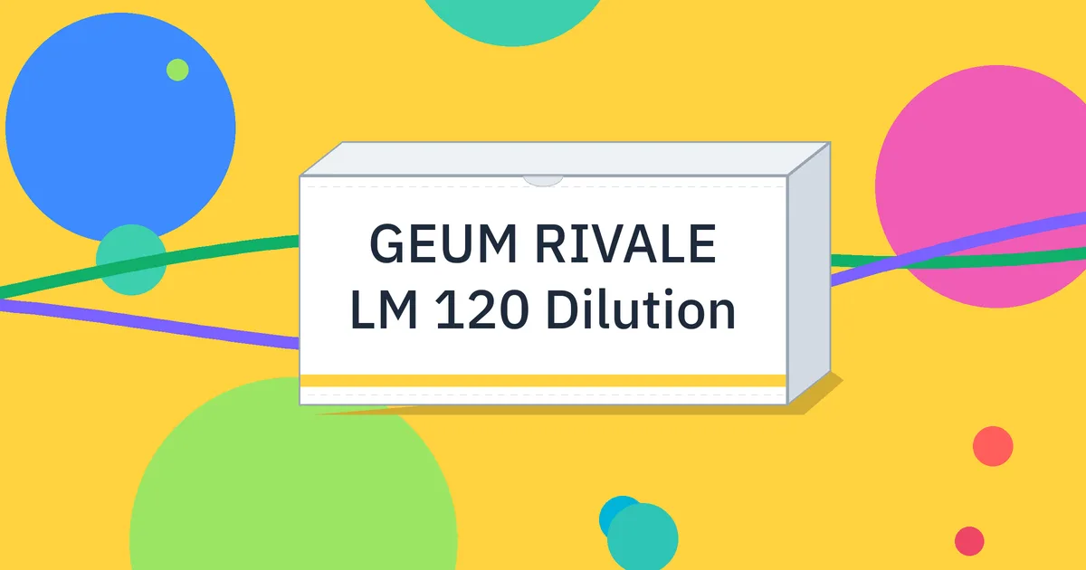 Symbolbild: Packung mit der Aufschrift GEUM RIVALE LM 120 Dilution (PZN 13543127) – Verfügbarkeit und Bezug in Apotheken in Frankfurt am Main