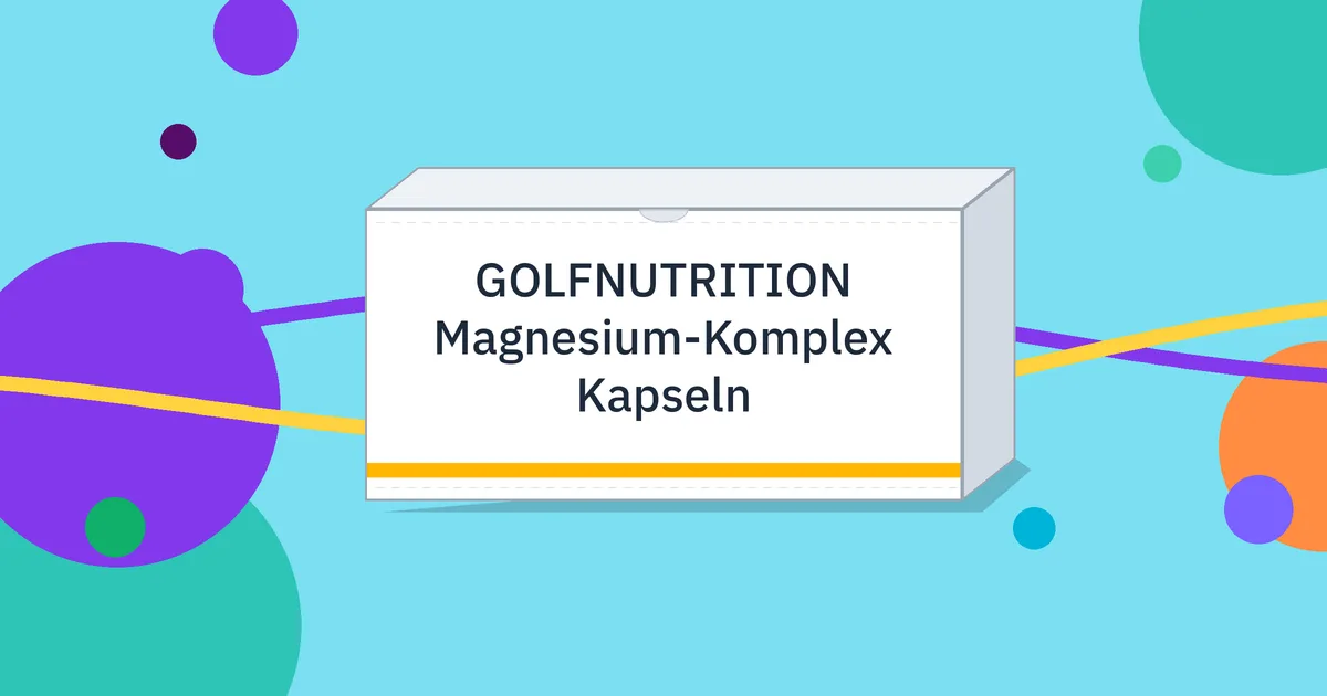 Symbolbild: Packung mit der Aufschrift GOLFNUTRITION Magnesium-Komplex Kapseln (PZN 15893883) – Verfügbarkeit und Bezug in Apotheken in Frankfurt am Main
