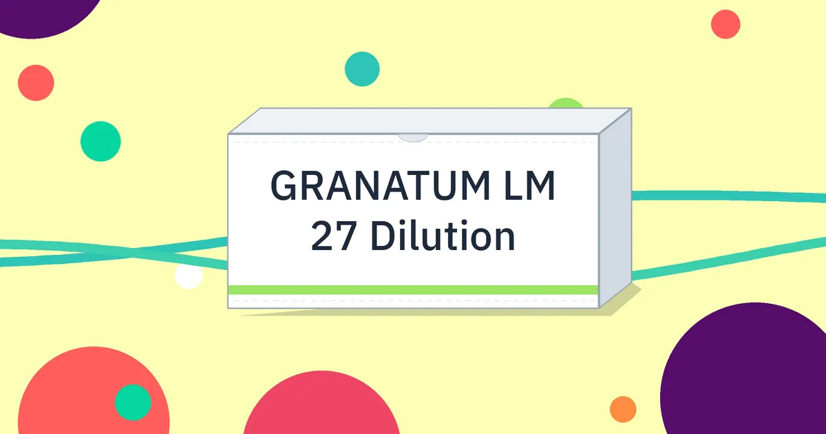 Symbolbild: Packung mit der Aufschrift GRANATUM LM 27 Dilution (PZN 13546249) – Verfügbarkeit und Bezug in Apotheken in Frankfurt am Main