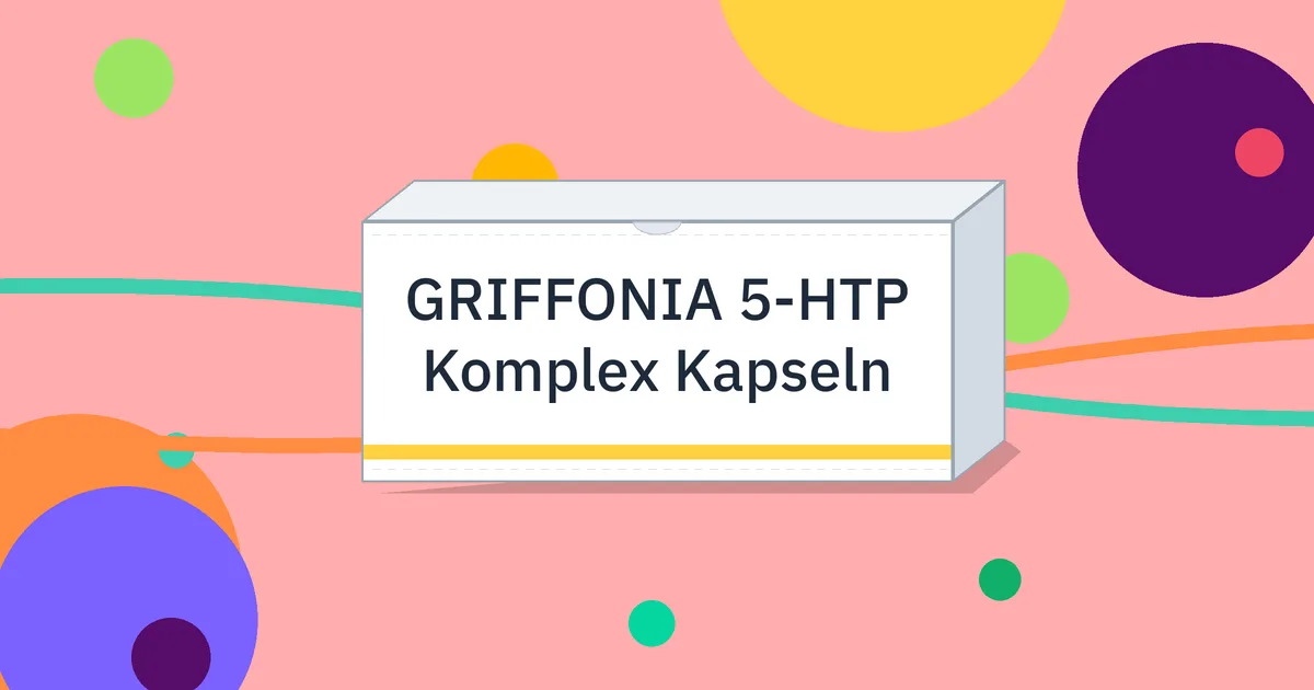 Symbolbild: Packung mit der Aufschrift GRIFFONIA 5-HTP Komplex Kapseln (PZN 19504217) – Verfügbarkeit und Bezug in Apotheken in Frankfurt am Main