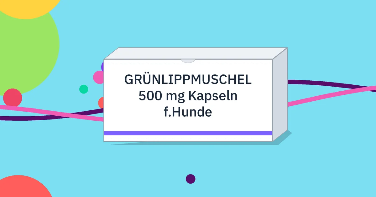 Symbolbild: Packung mit der Aufschrift GRÜNLIPPMUSCHEL 500 mg Kapseln f.Hunde (PZN 09735312) – Verfügbarkeit und Bezug in Apotheken in Frankfurt am Main