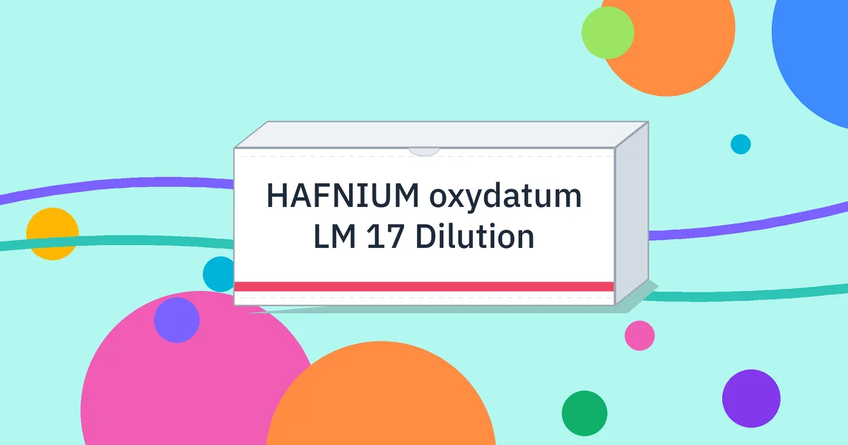 Symbolbild: Packung mit der Aufschrift HAFNIUM oxydatum LM 17 Dilution (PZN 13549839) – Verfügbarkeit und Bezug in Apotheken in Frankfurt am Main