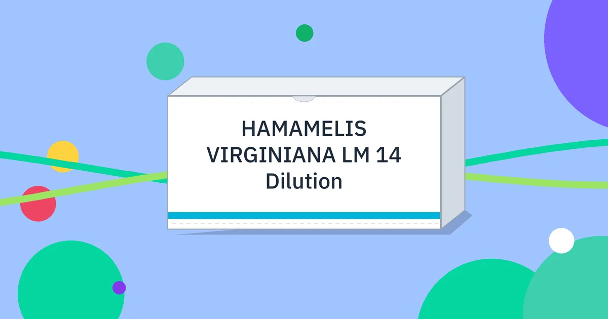 Symbolbild: Packung mit der Aufschrift HAMAMELIS VIRGINIANA LM 14 Dilution (PZN 12884435) – Verfügbarkeit und Bezug in Apotheken in Frankfurt am Main