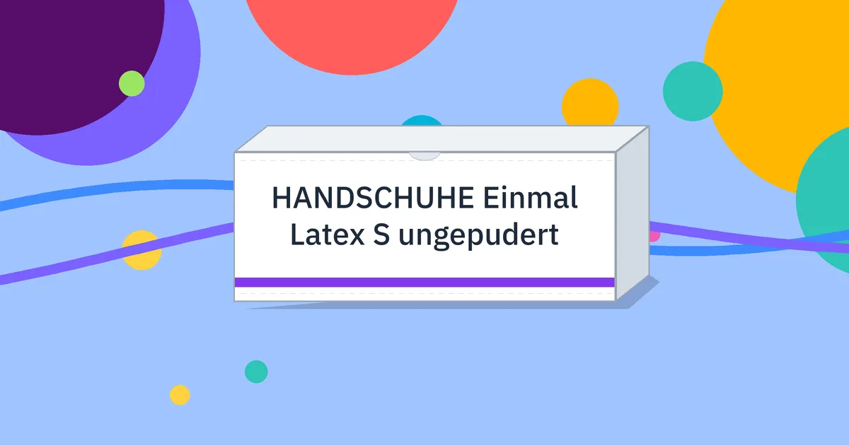 Symbolbild: Packung mit der Aufschrift HANDSCHUHE Einmal Latex S ungepudert (PZN 07393907) – Verfügbarkeit und Bezug in Apotheken in Frankfurt am Main