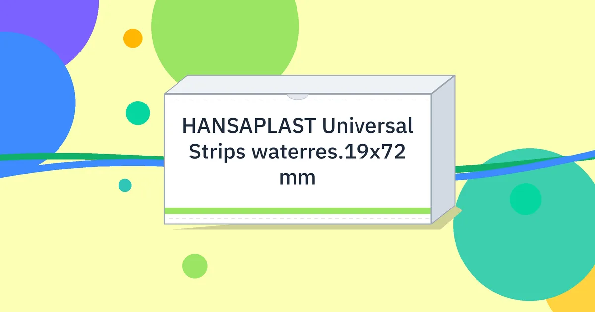 Symbolbild: Packung mit der Aufschrift HANSAPLAST Universal Strips waterres.19x72 mm (PZN 14284395) – Verfügbarkeit und Bezug in Apotheken in Frankfurt am Main