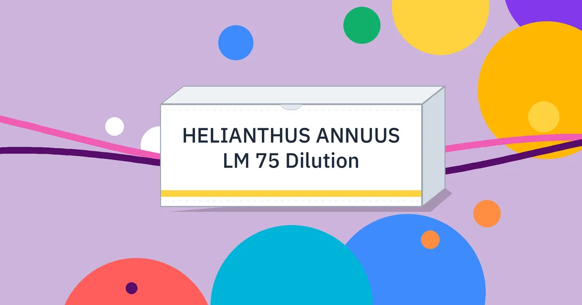 Symbolbild: Packung mit der Aufschrift HELIANTHUS ANNUUS LM 75 Dilution (PZN 12886061) – Verfügbarkeit und Bezug in Apotheken in Frankfurt am Main