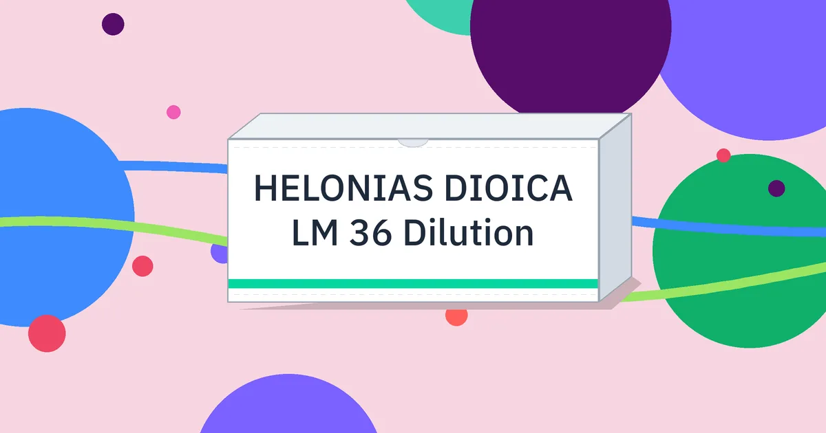 Symbolbild: Packung mit der Aufschrift HELONIAS DIOICA LM 36 Dilution (PZN 12887221) – Verfügbarkeit und Bezug in Apotheken in Frankfurt am Main