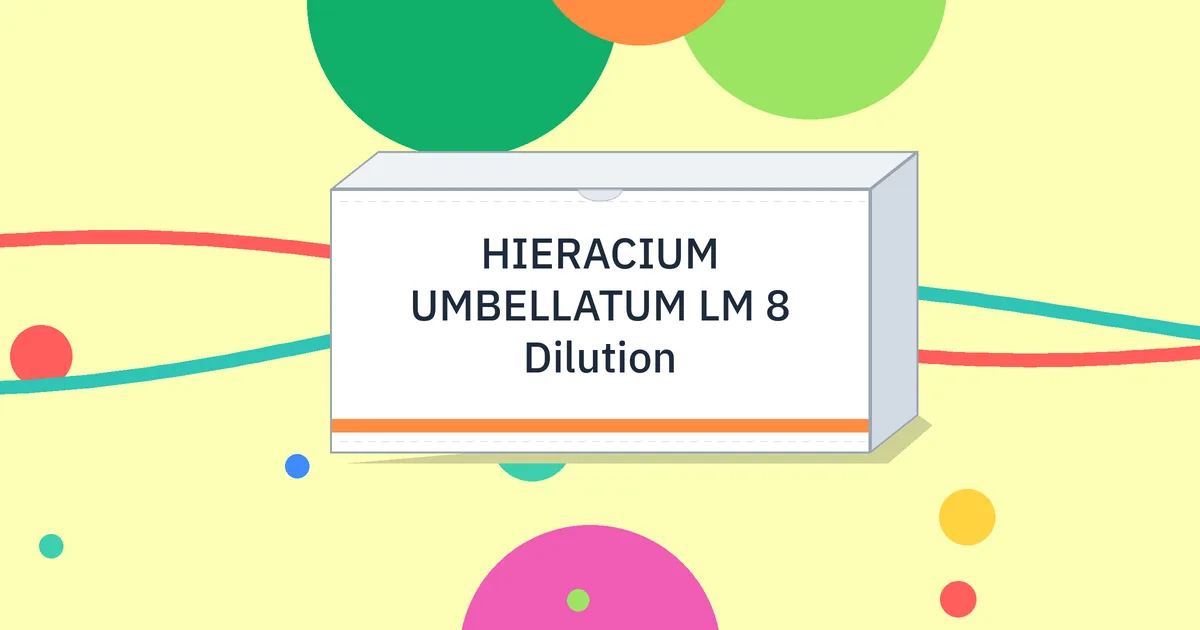 Symbolbild: Packung mit der Aufschrift HIERACIUM UMBELLATUM LM 8 Dilution (PZN 13553870) – Verfügbarkeit und Bezug in Apotheken in Frankfurt am Main