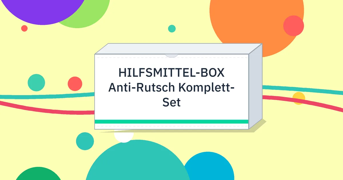 Symbolbild: Packung mit der Aufschrift HILFSMITTEL-BOX Anti-Rutsch Komplett-Set (PZN 14398733) – Verfügbarkeit und Bezug in Apotheken in Frankfurt am Main