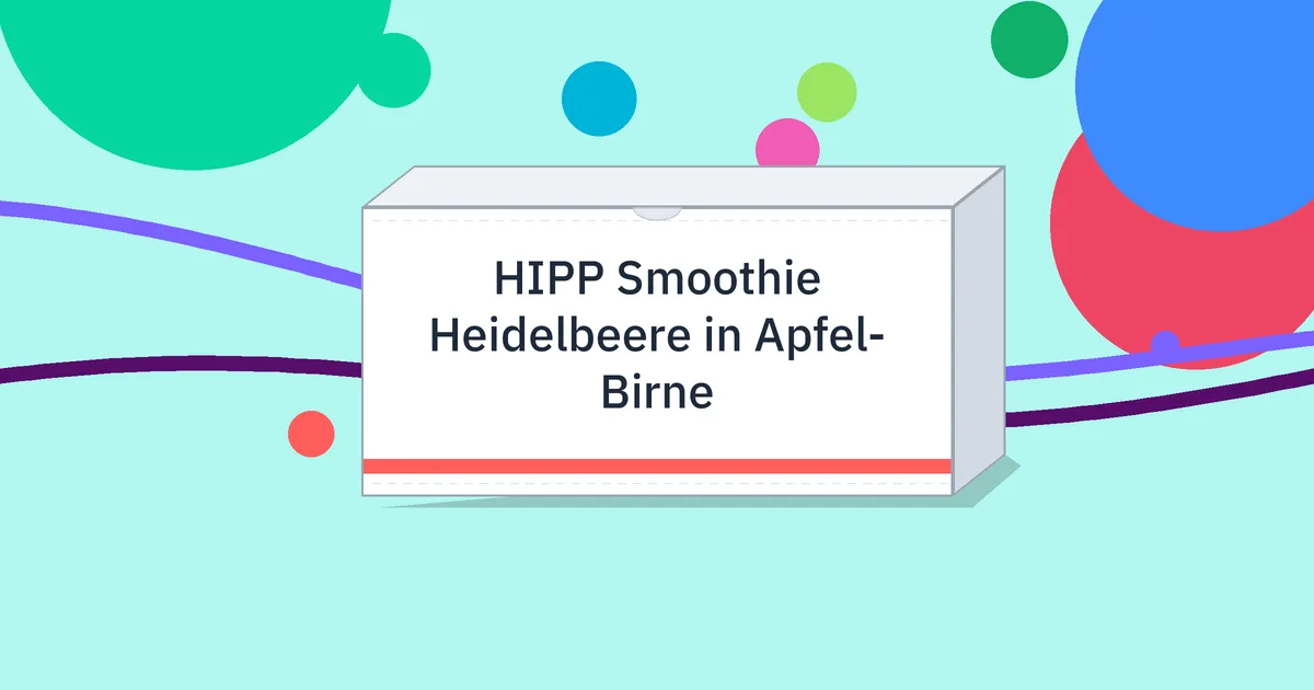Symbolbild: Packung mit der Aufschrift HIPP Smoothie Heidelbeere in Apfel-Birne (PZN 13988800) – Verfügbarkeit und Bezug in Apotheken in Frankfurt am Main