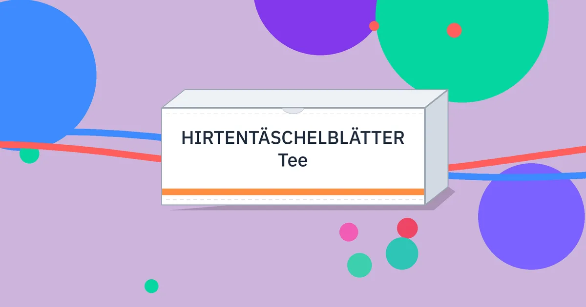 Symbolbild: Packung mit der Aufschrift HIRTENTÄSCHELBLÄTTER Tee (PZN 03959849) – Verfügbarkeit und Bezug in Apotheken in Frankfurt am Main