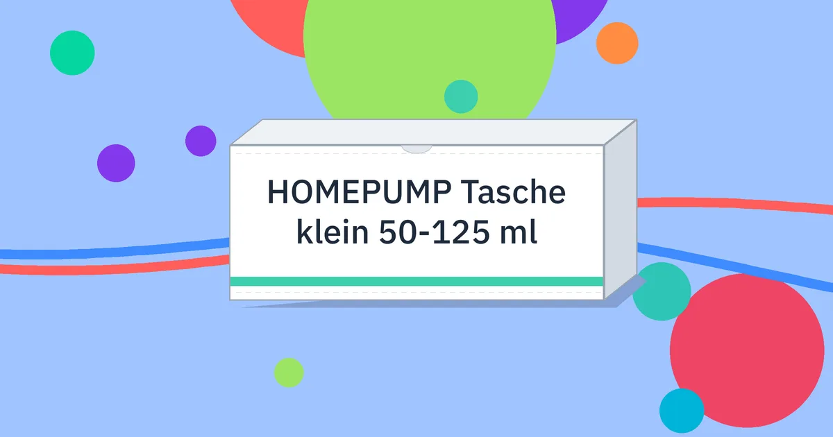 Symbolbild: Packung mit der Aufschrift HOMEPUMP Tasche klein 50-125 ml (PZN 12828916) – Verfügbarkeit und Bezug in Apotheken in Frankfurt am Main