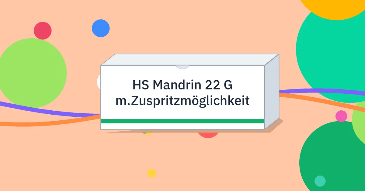 Symbolbild: Packung mit der Aufschrift HS Mandrin 22 G m.Zuspritzmöglichkeit (PZN 12572836) – Verfügbarkeit und Bezug in Apotheken in Frankfurt am Main