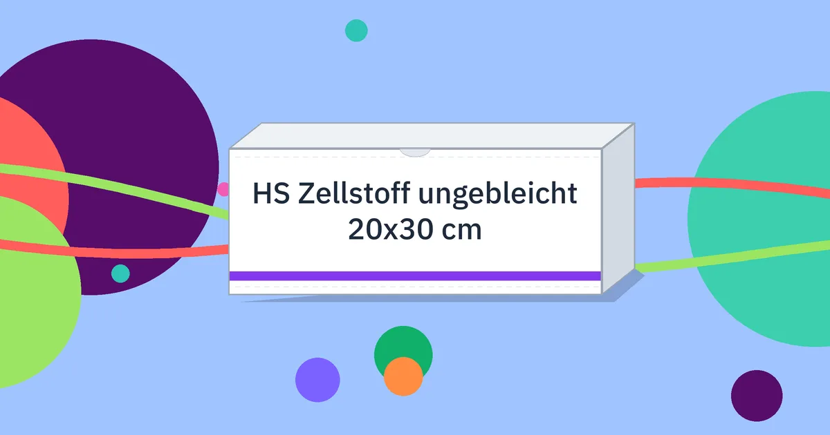 Symbolbild: Packung mit der Aufschrift HS Zellstoff ungebleicht 20x30 cm (PZN 18811696) – Verfügbarkeit und Bezug in Apotheken in Frankfurt am Main