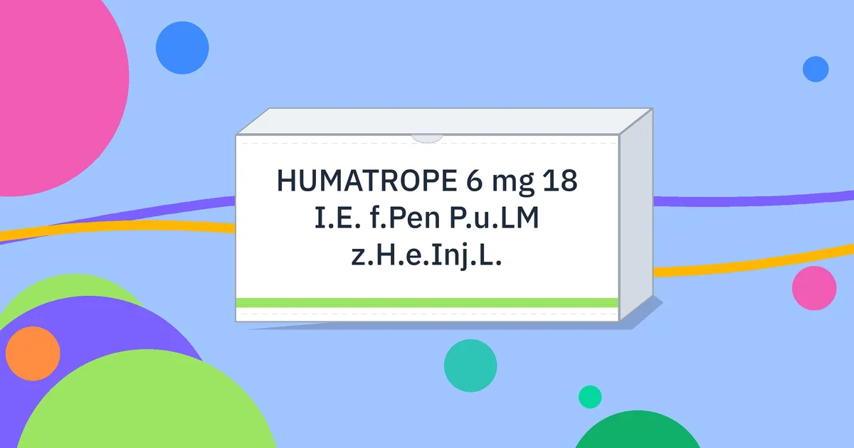 Symbolbild: Packung mit der Aufschrift HUMATROPE 6 mg 18 I.E. f.Pen P.u.LM z.H.e.Inj.L. (PZN 18100274) – Verfügbarkeit und Bezug in Apotheken in Frankfurt am Main