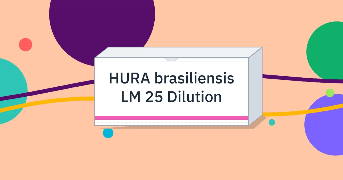 Symbolbild: Packung mit der Aufschrift HURA brasiliensis LM 25 Dilution (PZN 12889881) – Verfügbarkeit und Bezug in Apotheken in Frankfurt am Main