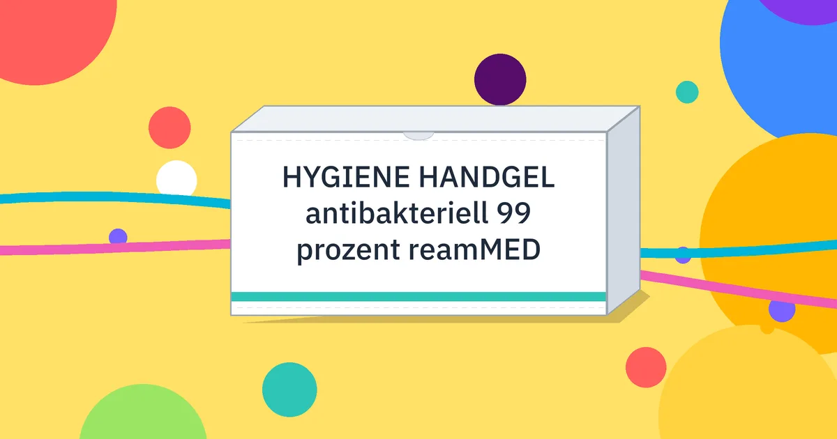 Symbolbild: Packung mit der Aufschrift HYGIENE HANDGEL antibakteriell 99 prozent reamMED (PZN 16619374) – Verfügbarkeit und Bezug in Apotheken in Frankfurt am Main