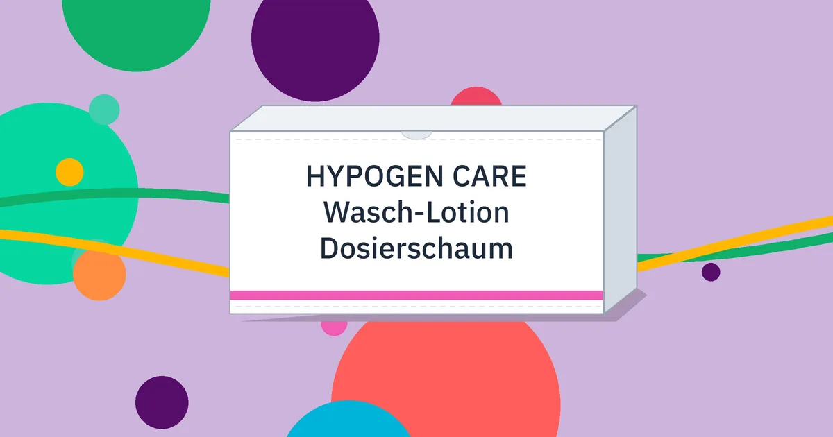 Symbolbild: Packung mit der Aufschrift HYPOGEN CARE Wasch-Lotion Dosierschaum (PZN 19426948) – Verfügbarkeit und Bezug in Apotheken in Frankfurt am Main