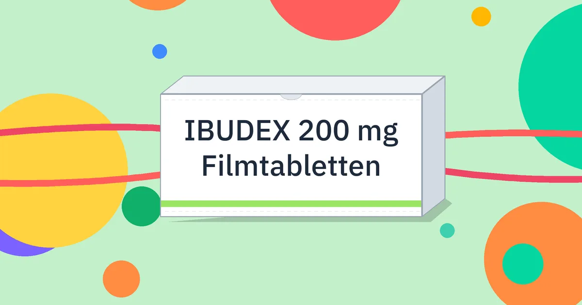 Symbolbild: Packung mit der Aufschrift IBUDEX 200 mg Filmtabletten (PZN 09294859) – Verfügbarkeit und Bezug in Apotheken in Frankfurt am Main