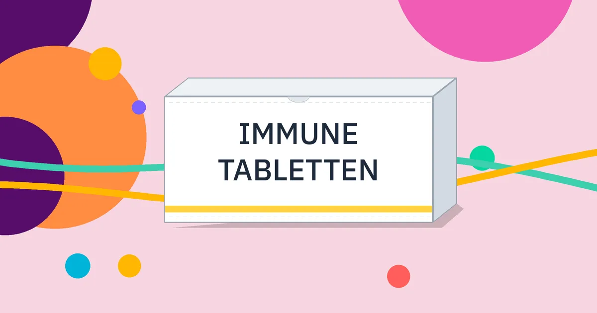 Symbolbild: Packung mit der Aufschrift IMMUNE TABLETTEN (PZN 19858642) – Verfügbarkeit und Bezug in Apotheken in Frankfurt am Main