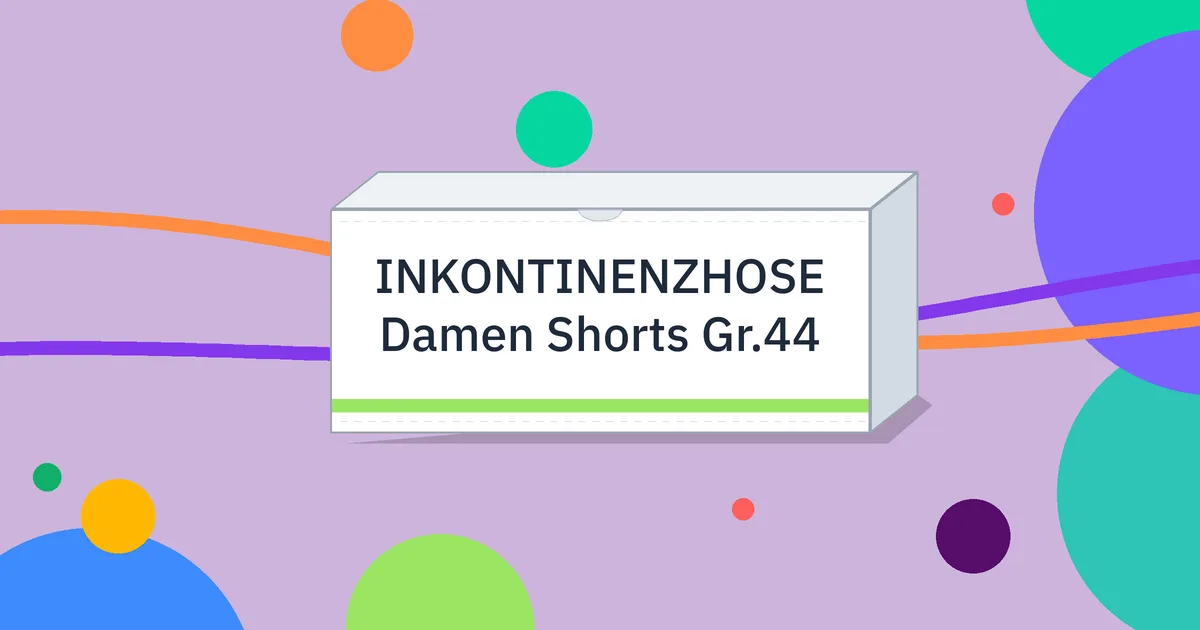 Symbolbild: Packung mit der Aufschrift INKONTINENZHOSE Damen Shorts Gr.44 (PZN 02450061) – Verfügbarkeit und Bezug in Apotheken in Frankfurt am Main
