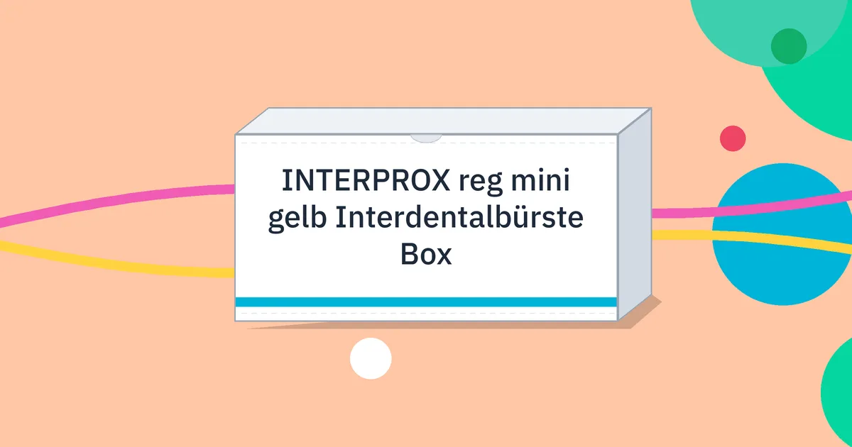 Symbolbild: Packung mit der Aufschrift INTERPROX reg mini gelb Interdentalbürste Box (PZN 09684922) – Verfügbarkeit und Bezug in Apotheken in Frankfurt am Main
