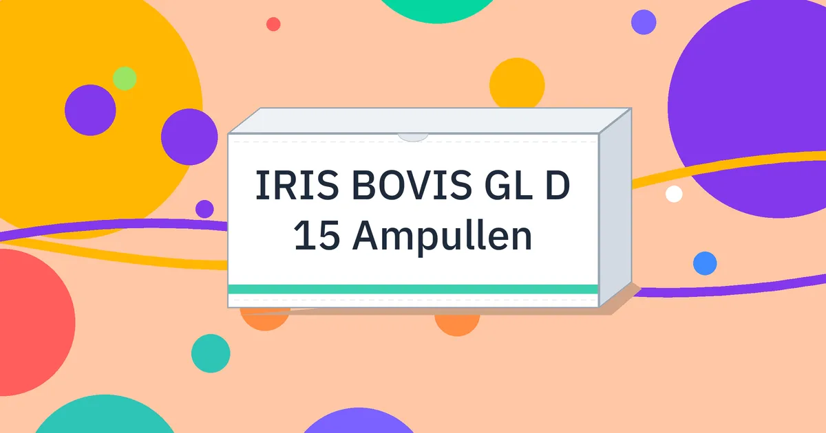 Symbolbild: Packung mit der Aufschrift IRIS BOVIS GL D 15 Ampullen (PZN 02880092) – Verfügbarkeit und Bezug in Apotheken in Frankfurt am Main