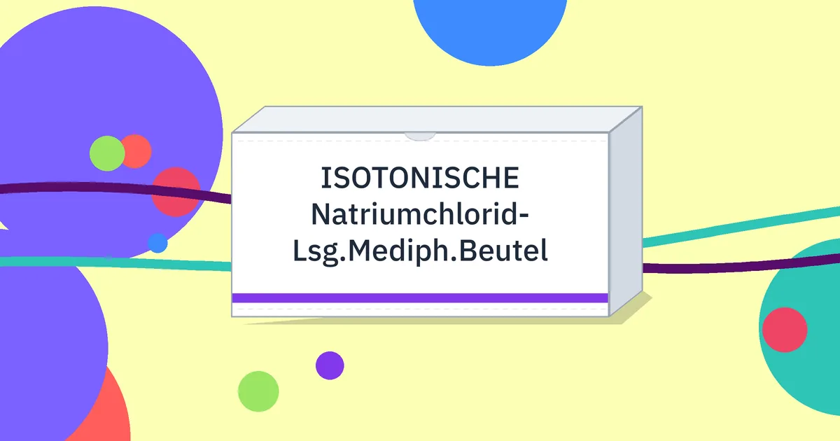 Symbolbild: Packung mit der Aufschrift ISOTONISCHE Natriumchlorid-Lsg.Mediph.Beutel (PZN 19633825) – Verfügbarkeit und Bezug in Apotheken in Frankfurt am Main