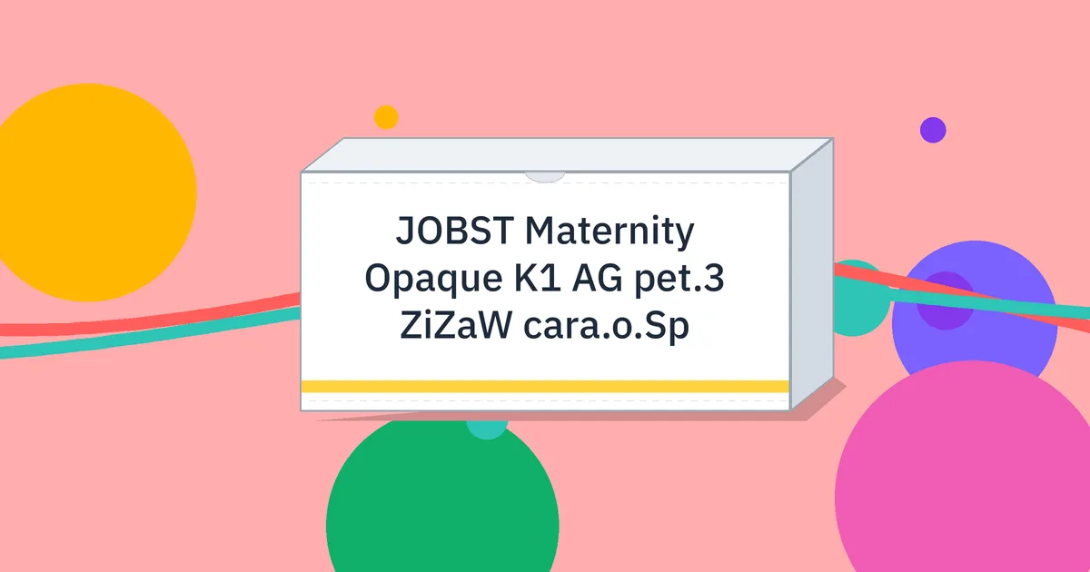 Symbolbild: Packung mit der Aufschrift JOBST Maternity Opaque K1 AG pet.3 ZiZaW cara.o.Sp (PZN 15850359) – Verfügbarkeit und Bezug in Apotheken in Frankfurt am Main