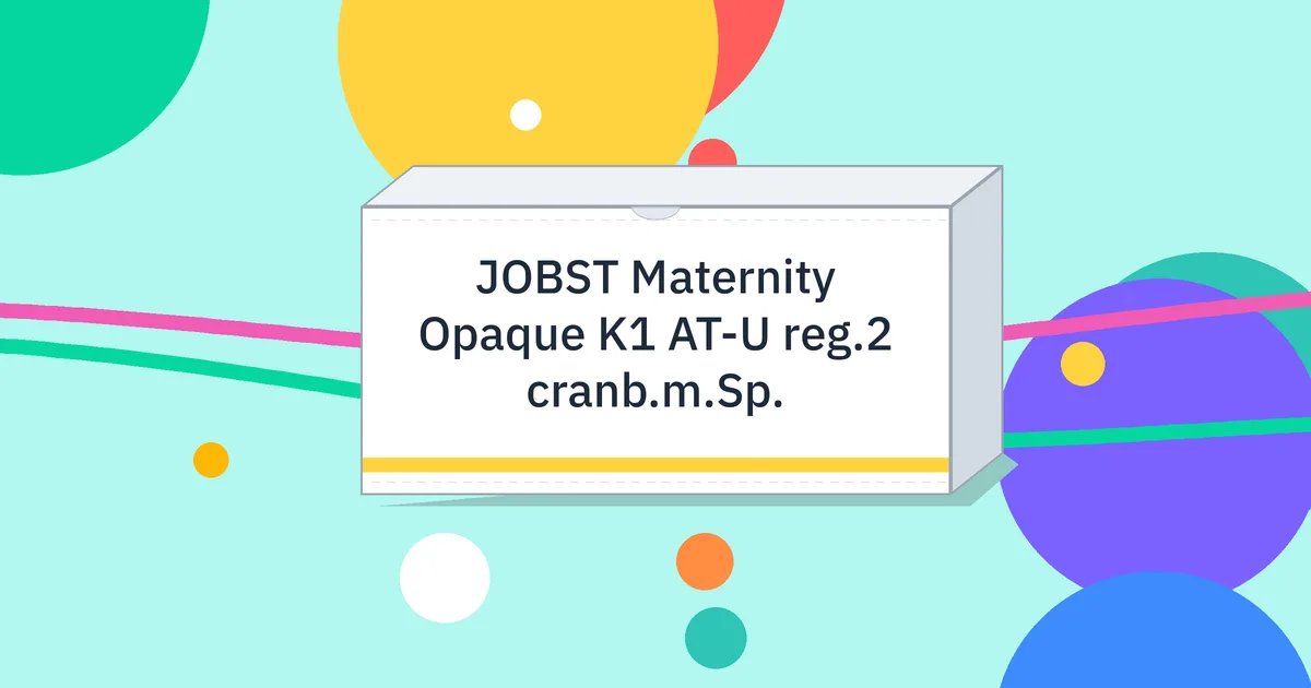Symbolbild: Packung mit der Aufschrift JOBST Maternity Opaque K1 AT-U reg.2 cranb.m.Sp. (PZN 15857516) – Verfügbarkeit und Bezug in Apotheken in Frankfurt am Main