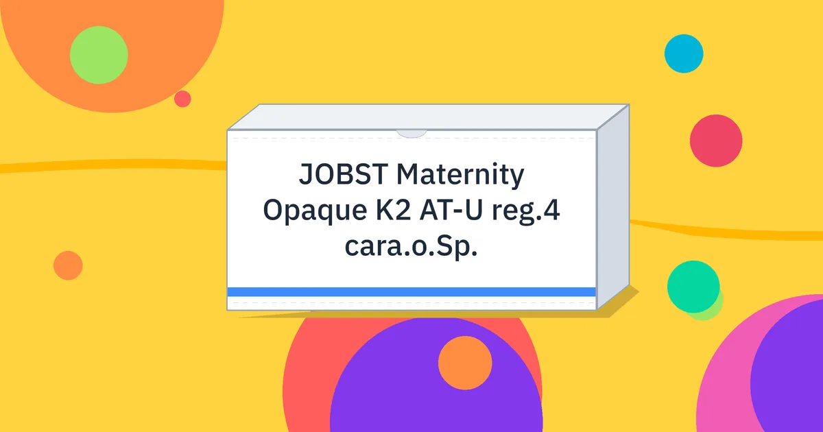 Symbolbild: Packung mit der Aufschrift JOBST Maternity Opaque K2 AT-U reg.4 cara.o.Sp. (PZN 15851672) – Verfügbarkeit und Bezug in Apotheken in Frankfurt am Main