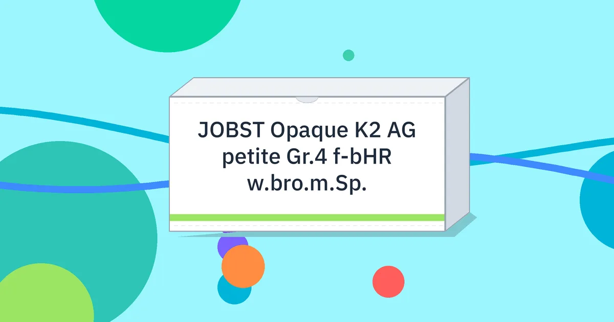 Symbolbild: Packung mit der Aufschrift JOBST Opaque K2 AG petite Gr.4 f-bHR w.bro.m.Sp. (PZN 13111994) – Verfügbarkeit und Bezug in Apotheken in Frankfurt am Main