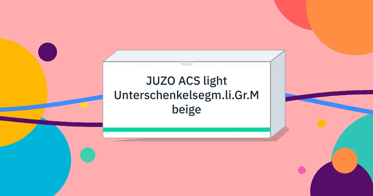 Symbolbild: Packung mit der Aufschrift JUZO ACS light Unterschenkelsegm.li.Gr.M beige (PZN 13884897) – Verfügbarkeit und Bezug in Apotheken in Frankfurt am Main