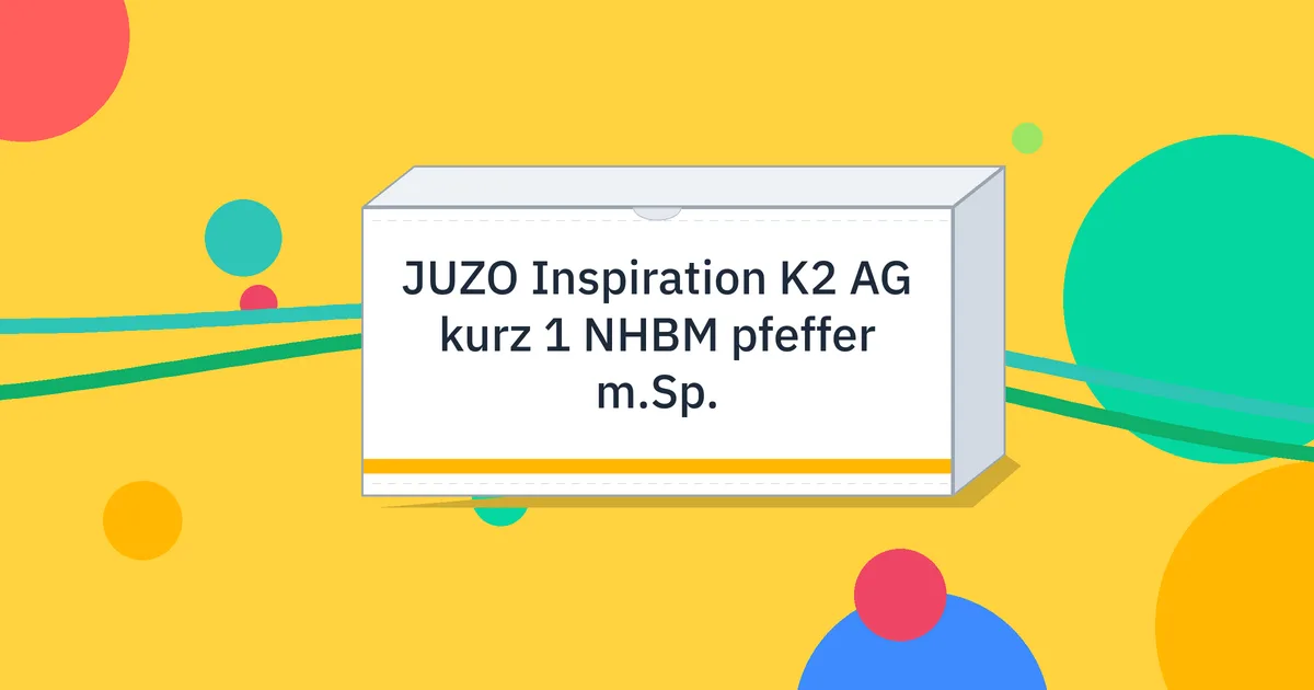 Symbolbild: Packung mit der Aufschrift JUZO Inspiration K2 AG kurz 1 NHBM pfeffer m.Sp. (PZN 14920572) – Verfügbarkeit und Bezug in Apotheken in Frankfurt am Main